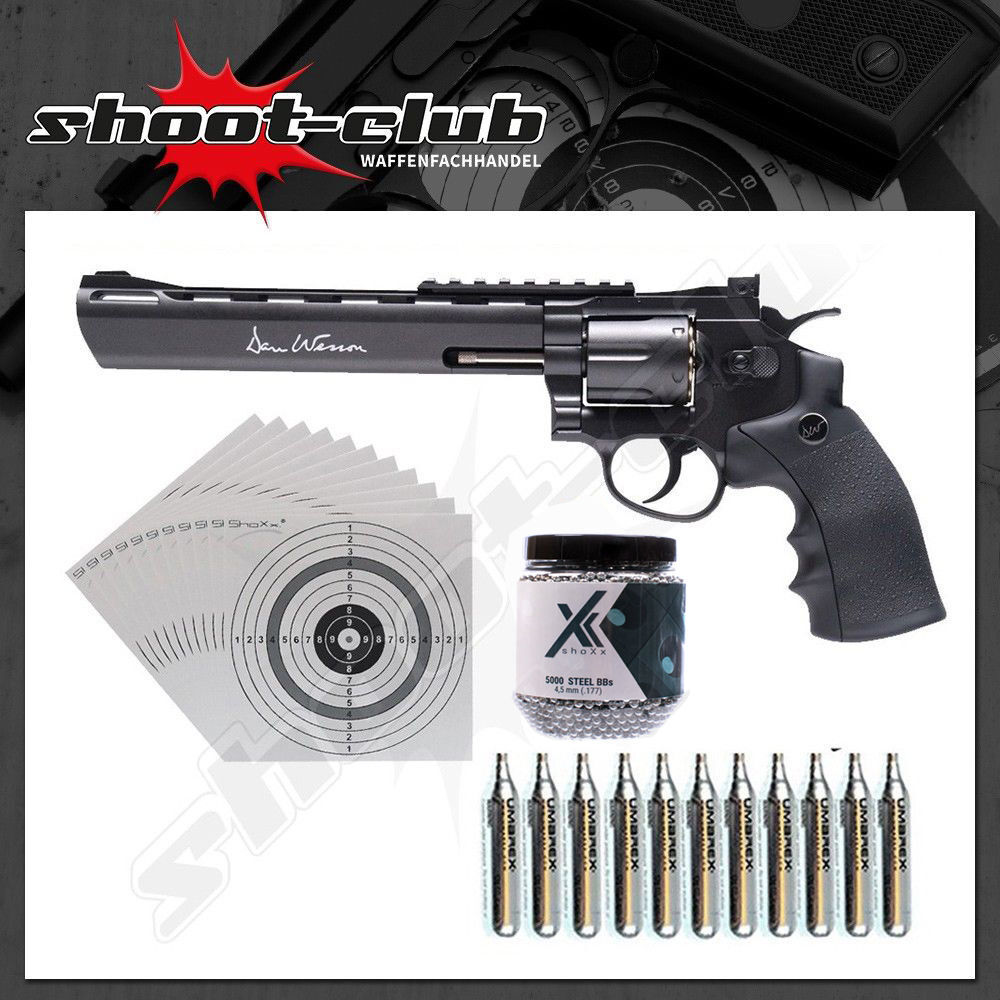 Dan Wesson 8 Zoll CO2-Revolver 4,5mm Stahl BB im Set