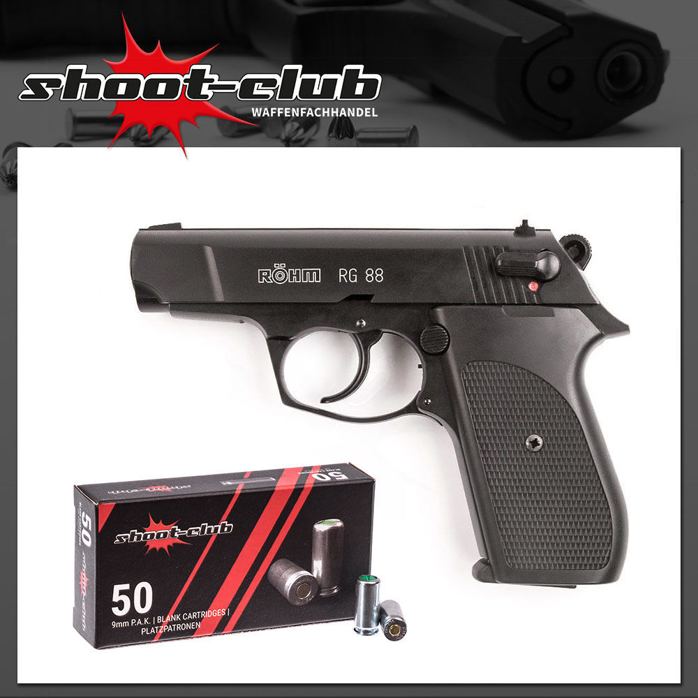 Röhm RG 88 Schreckschusspistole brüniert + Platzpatronen