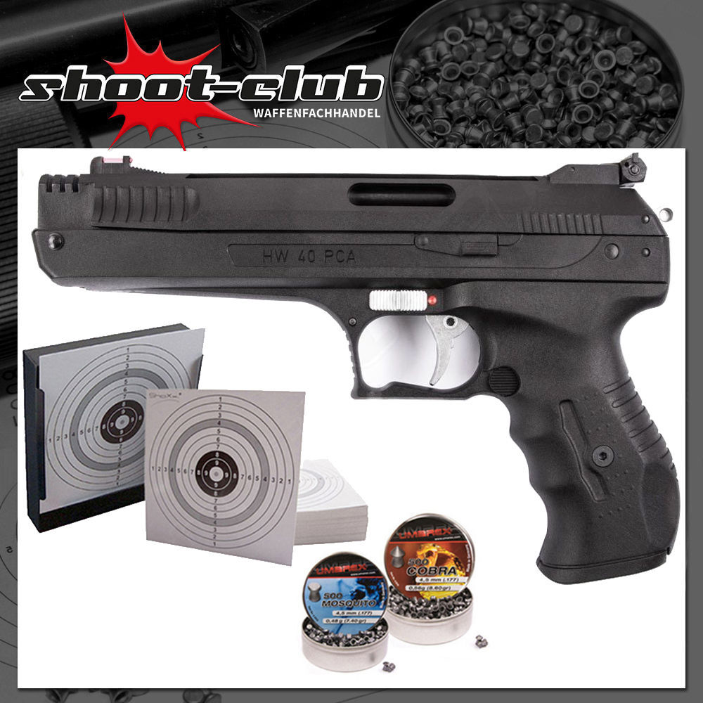 Weihrauch HW 40 PCA Luftpistole Kal. 4,5mm Diabolos im Set