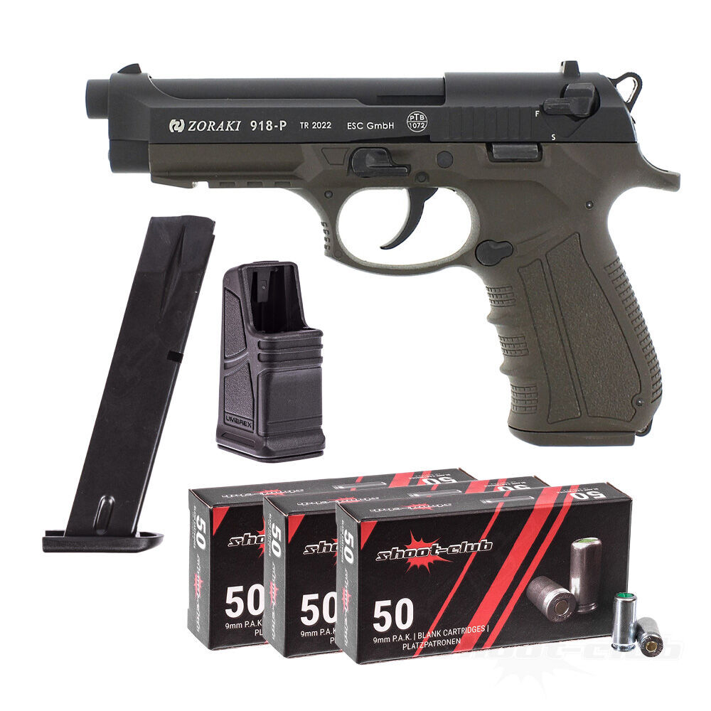 Zoraki 918-P ODG Schreckschusspistole 9 mm P.A.K. Set mit Magazin und ...