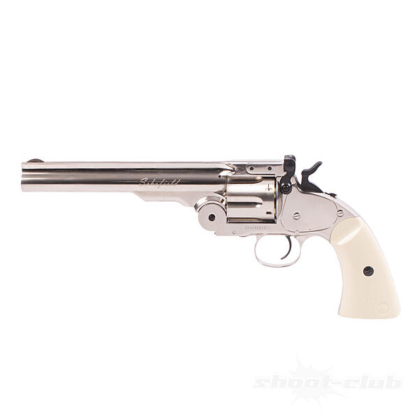 ASG Schofield CO2 Revolver 6 Zoll 4,5mm Diabolo Silver Ivory