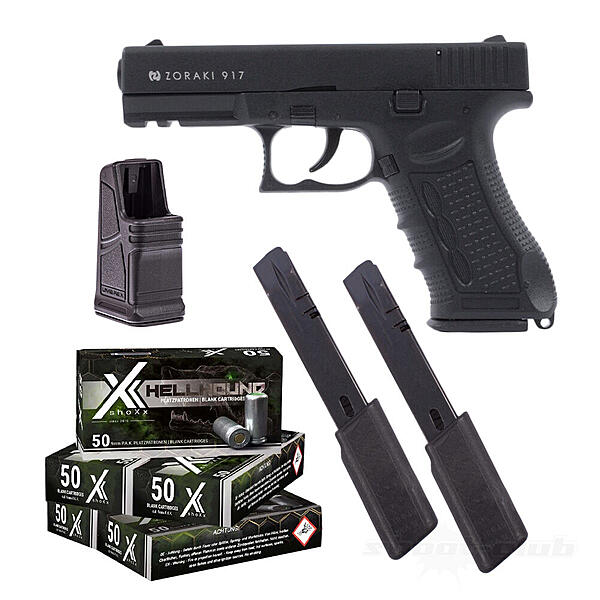 Zoraki 917 Schreckschusspistole 9mm PAK schwarz Set
